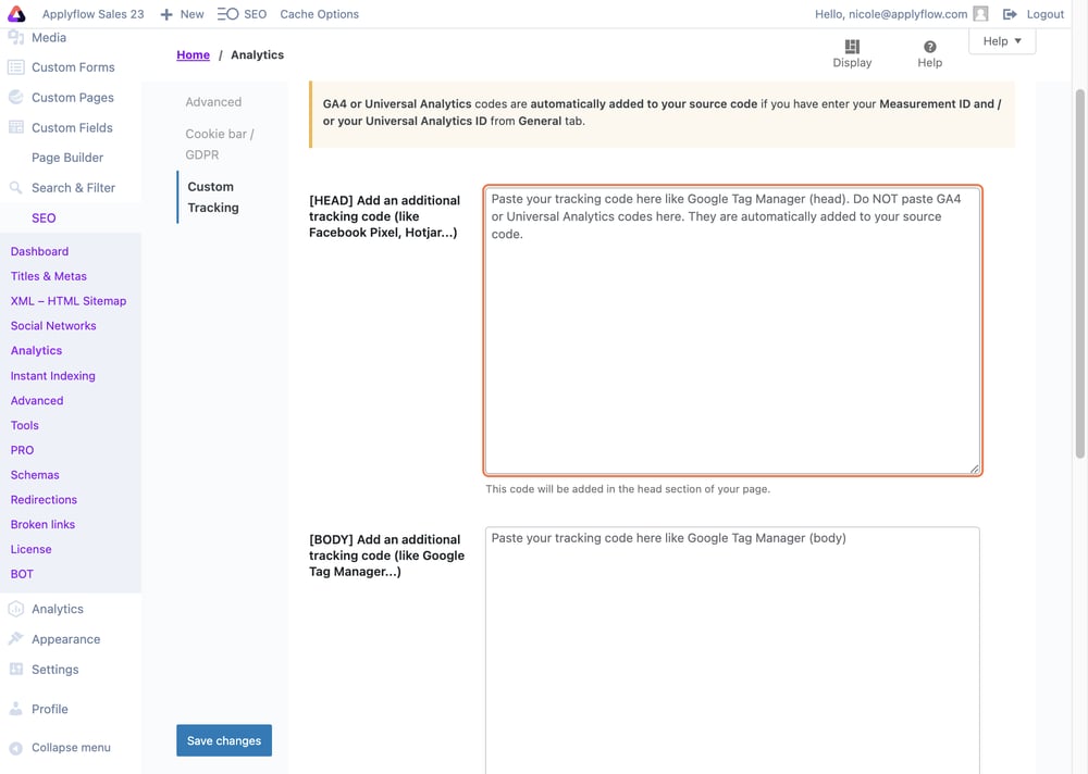 How Do I Add a Custom Tracking Code to My Website?